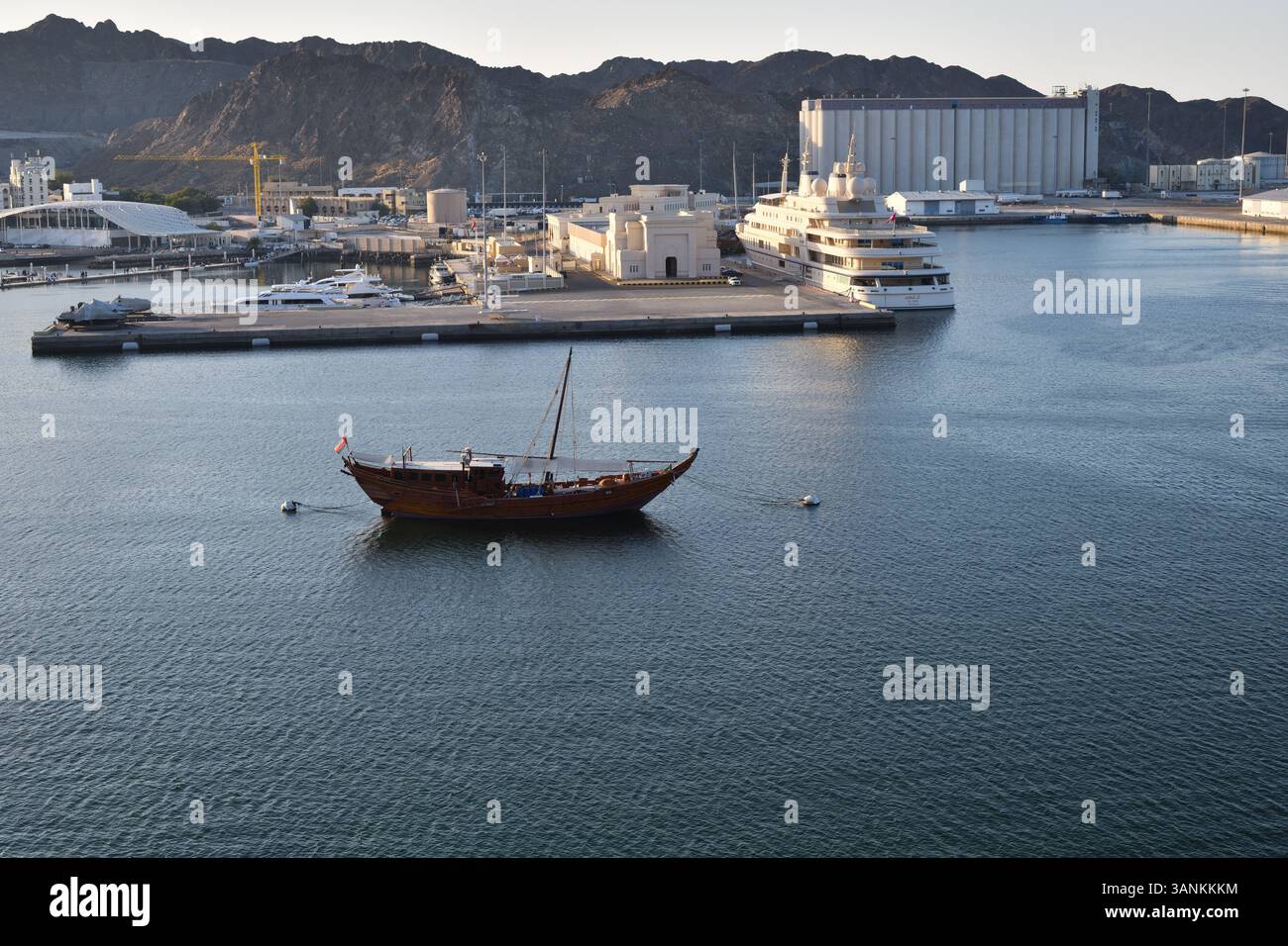 Muscat, Oman - april 01, 2025: Port view from the Mutrah Fort in Muscat ...