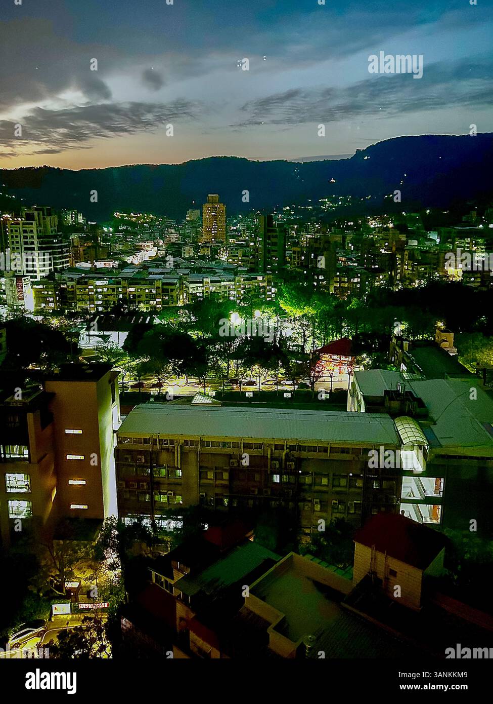 Taipei, Taiwan, Cityscape, Overview Town Center at Night, Beitou ...