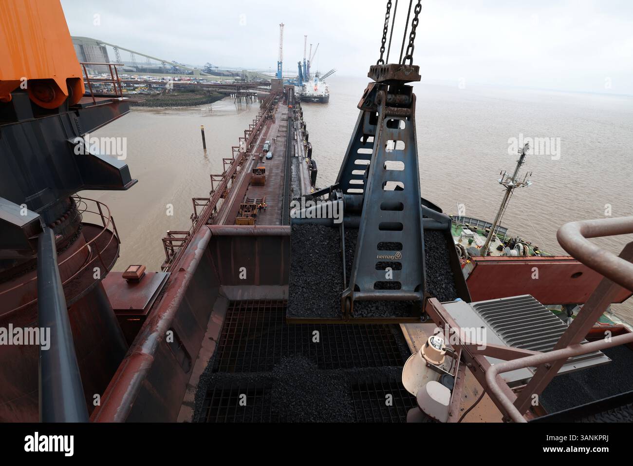 Coking coal is unloaded at Immingham Port, northern England, as ...