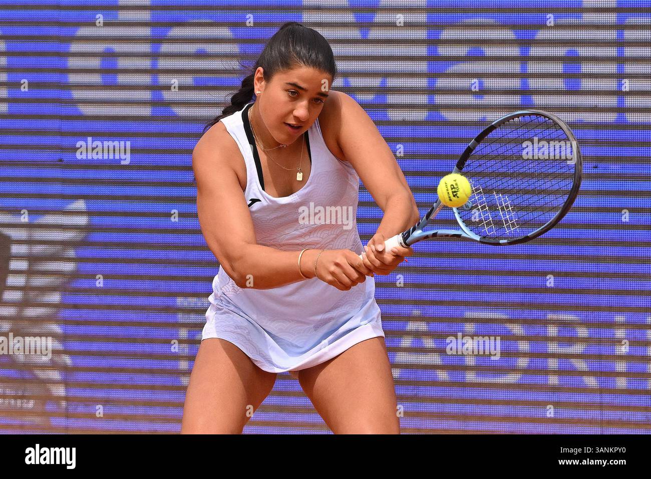 Madrid, Madrid, Spain. 14th Apr, 2025. RUTH ROURA LLAVERIAS playing match of the X ITF W100 ...