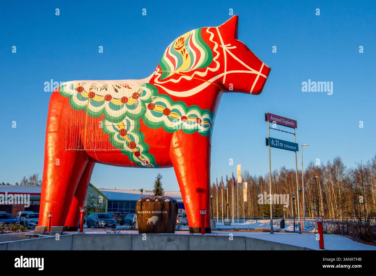 The world's largest Dalecarlian horse, dalahäst, Avesta, Sweden Stock ...