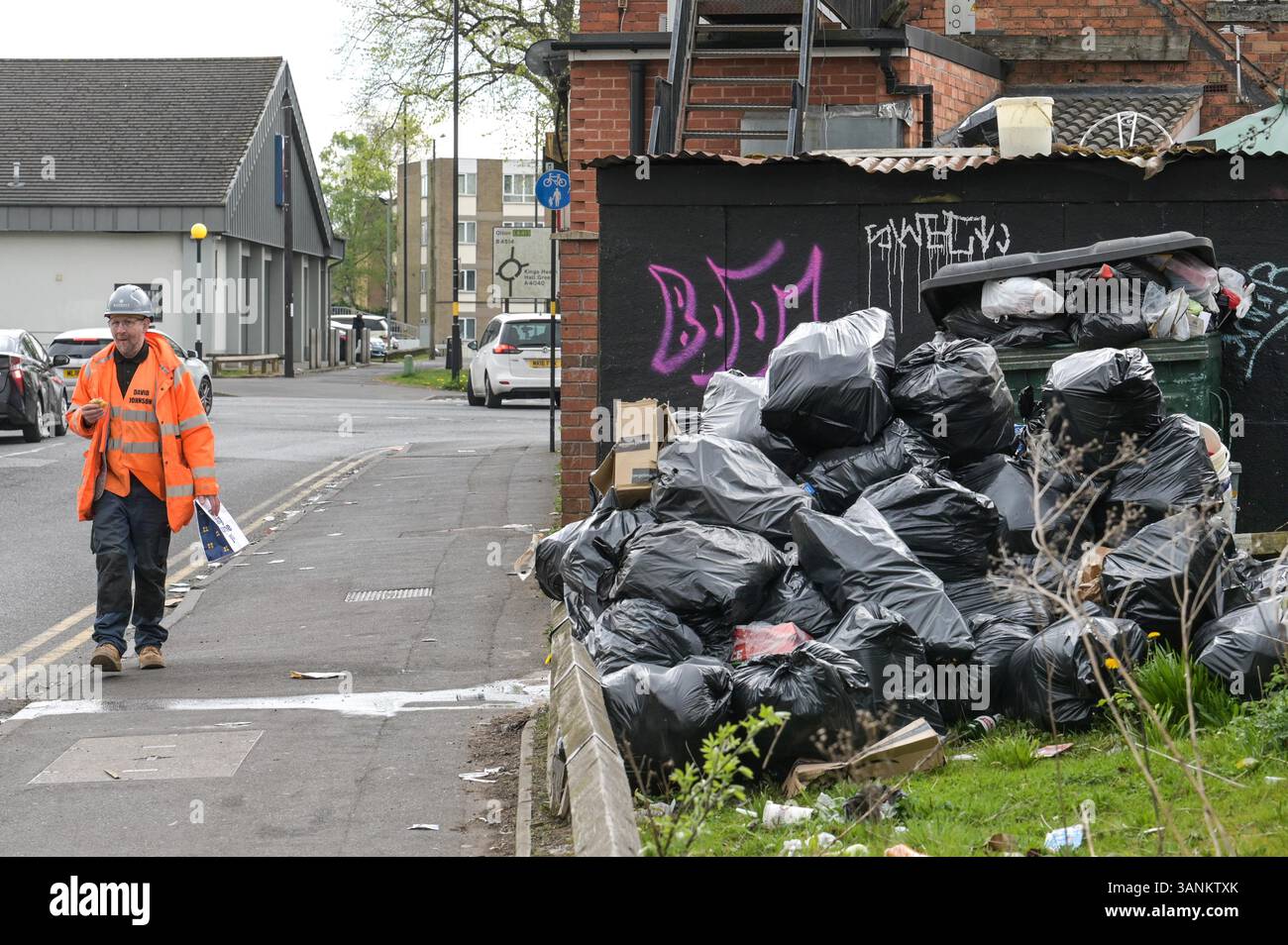 Spring Road, Acocks Green, Birmingham, 15th April 2025: A man walks ...