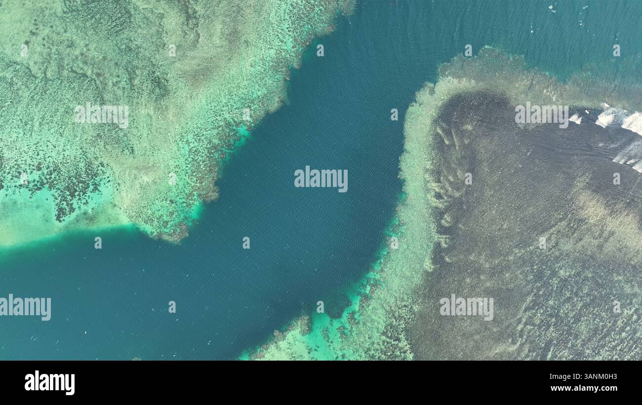 Aerial view of abstract reef and ocean, Fiji Stock Photo - Alamy