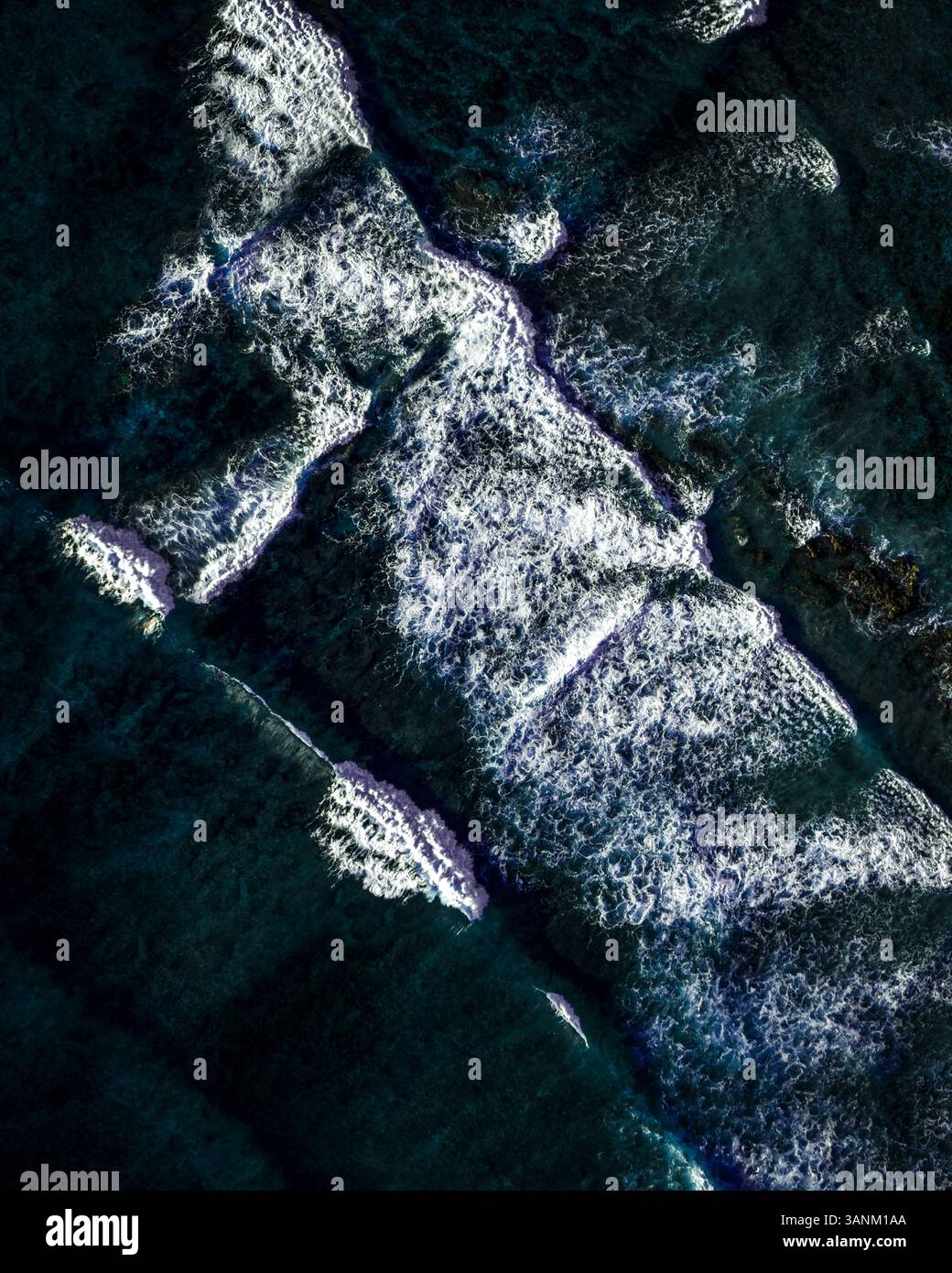 Aerial view of cross-waves, a very rare phenomenal happening near the ...