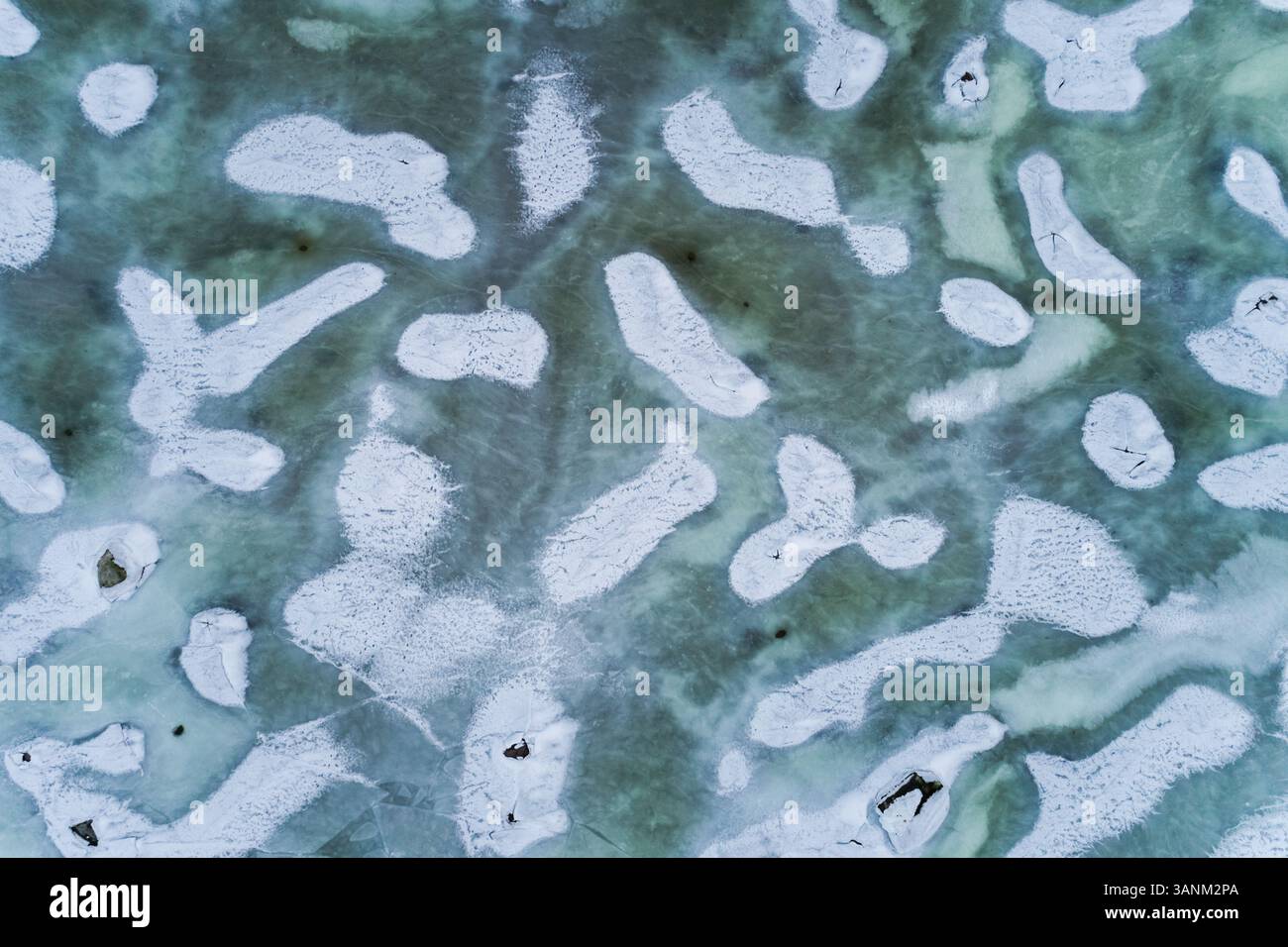 Abstract aerial view of the frozen sea in Muraste, Estonia Stock Photo ...