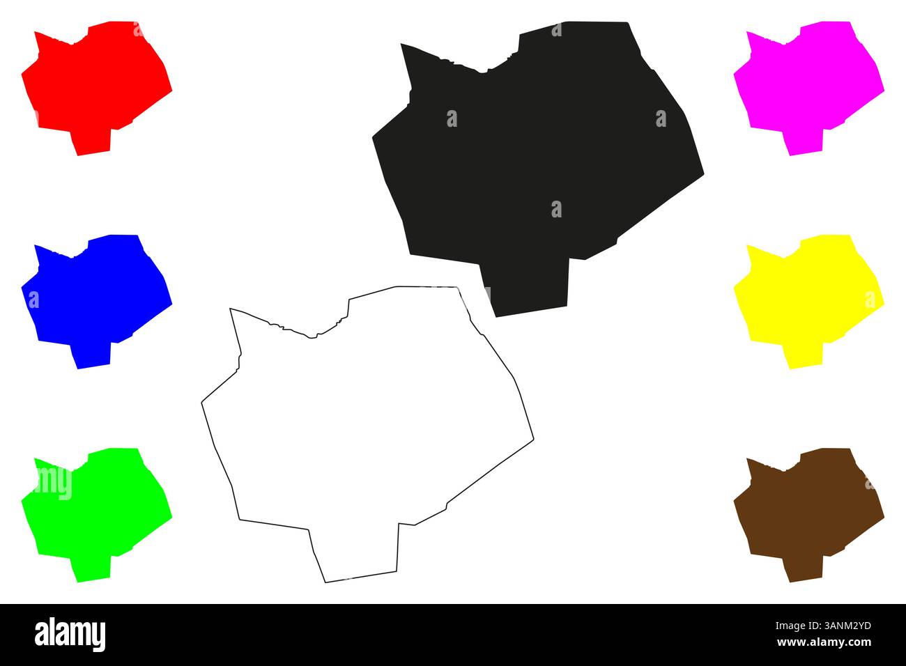 Kaithal city (Republic of India, State of Haryana) map vector ...