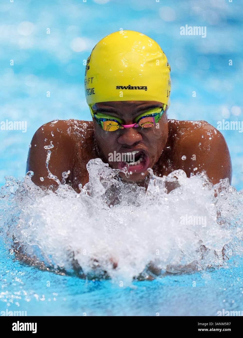 Whitgift SC's Jeremiah Carnegie competes in the Men's 100m Breaststroke ...