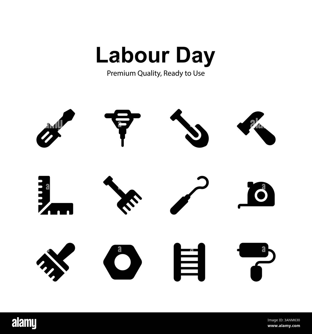 Pack of labor day icons in trendy design isolated on white background ...