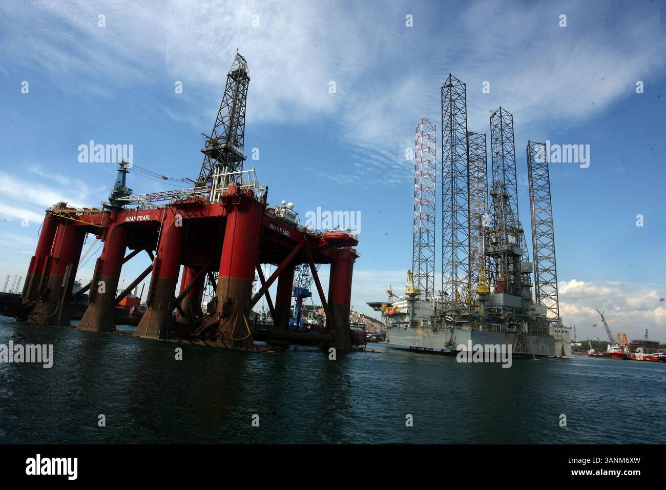 May 19, 2009 - Batam, Indonesia - The two oil platforms offshore ...
