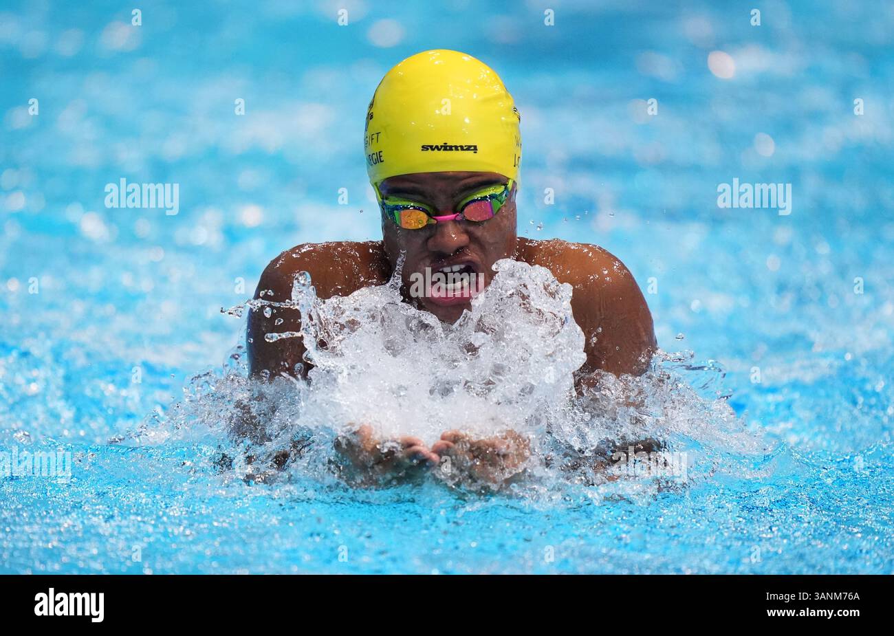 Whitgift SC's Jeremiah Carnegie competes in the Men's 100m Breaststroke ...