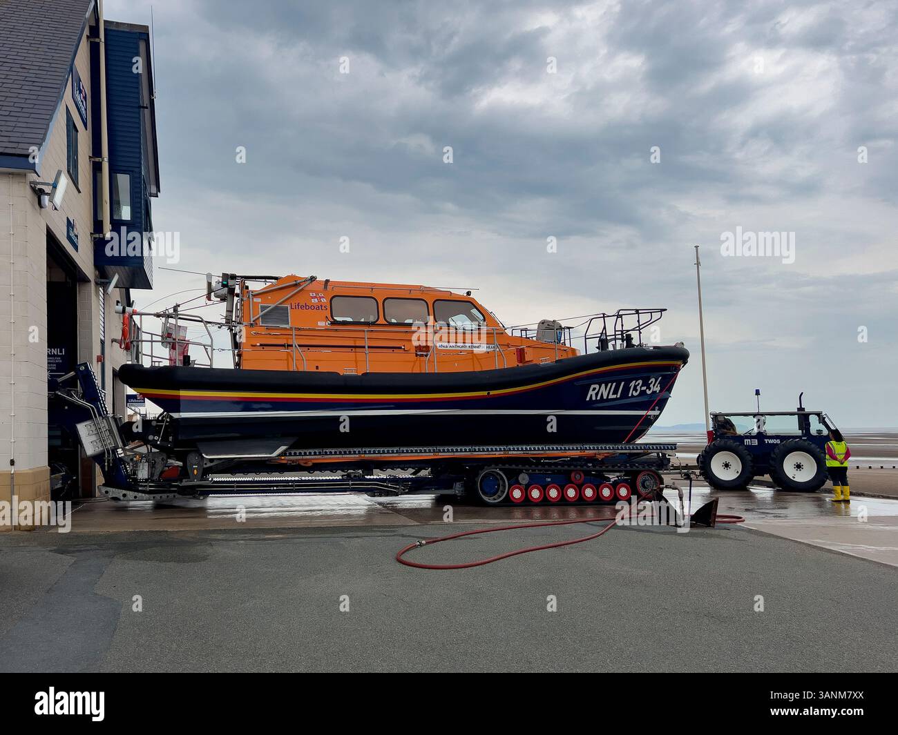Shannon Class all weather lifeboat on it's launch tractor outside the ...
