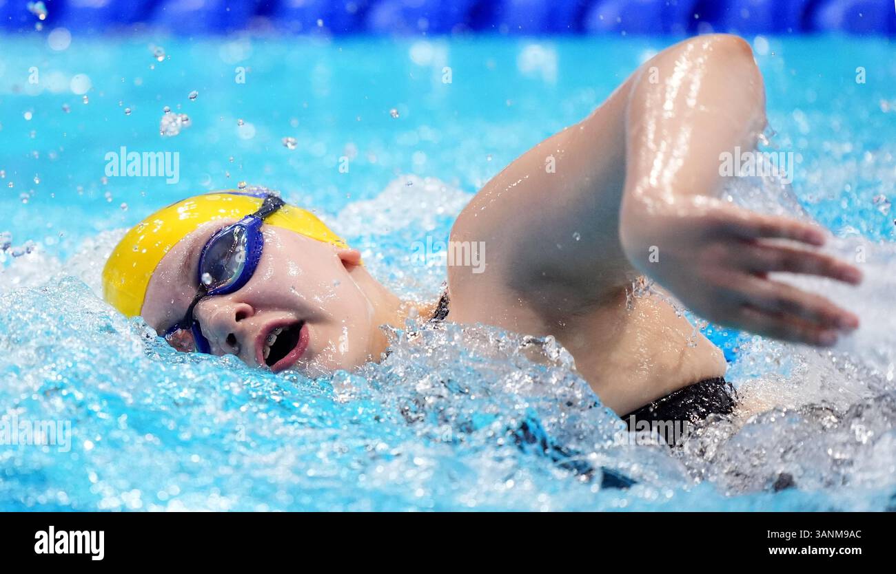 Co Leeds' Elizabeth Warner competes in the Women's 200m Freestyle heats ...