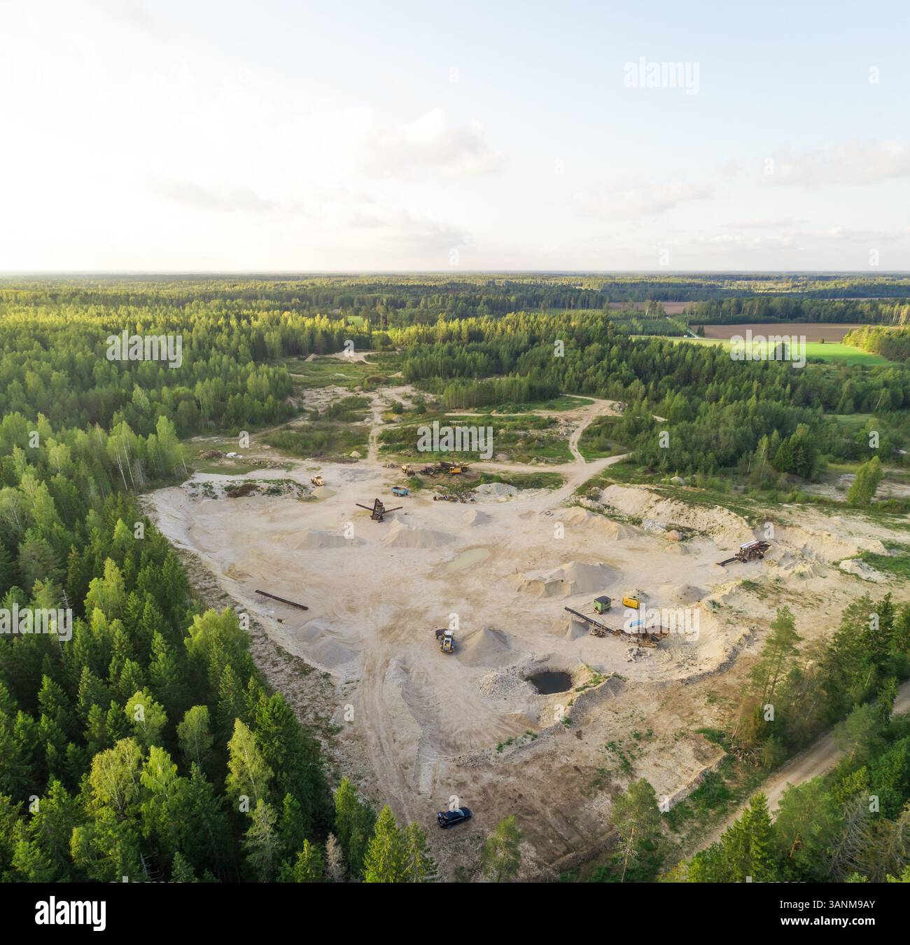 Aerial view of sand mining in Mustu, Estonia Stock Photo - Alamy