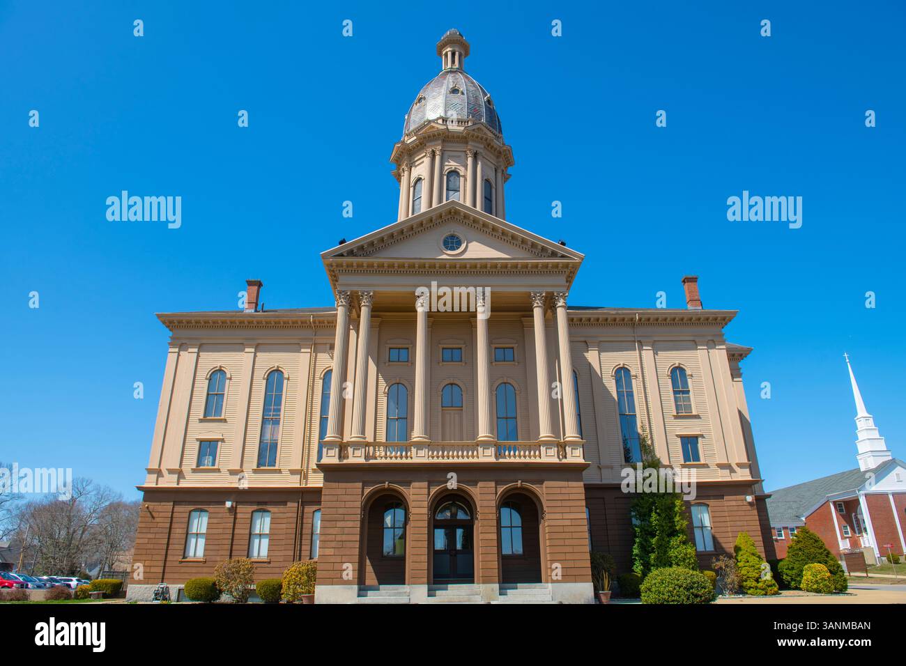 Town Hall at 10 Nickerson Avenue in historic town center of Middleboro ...
