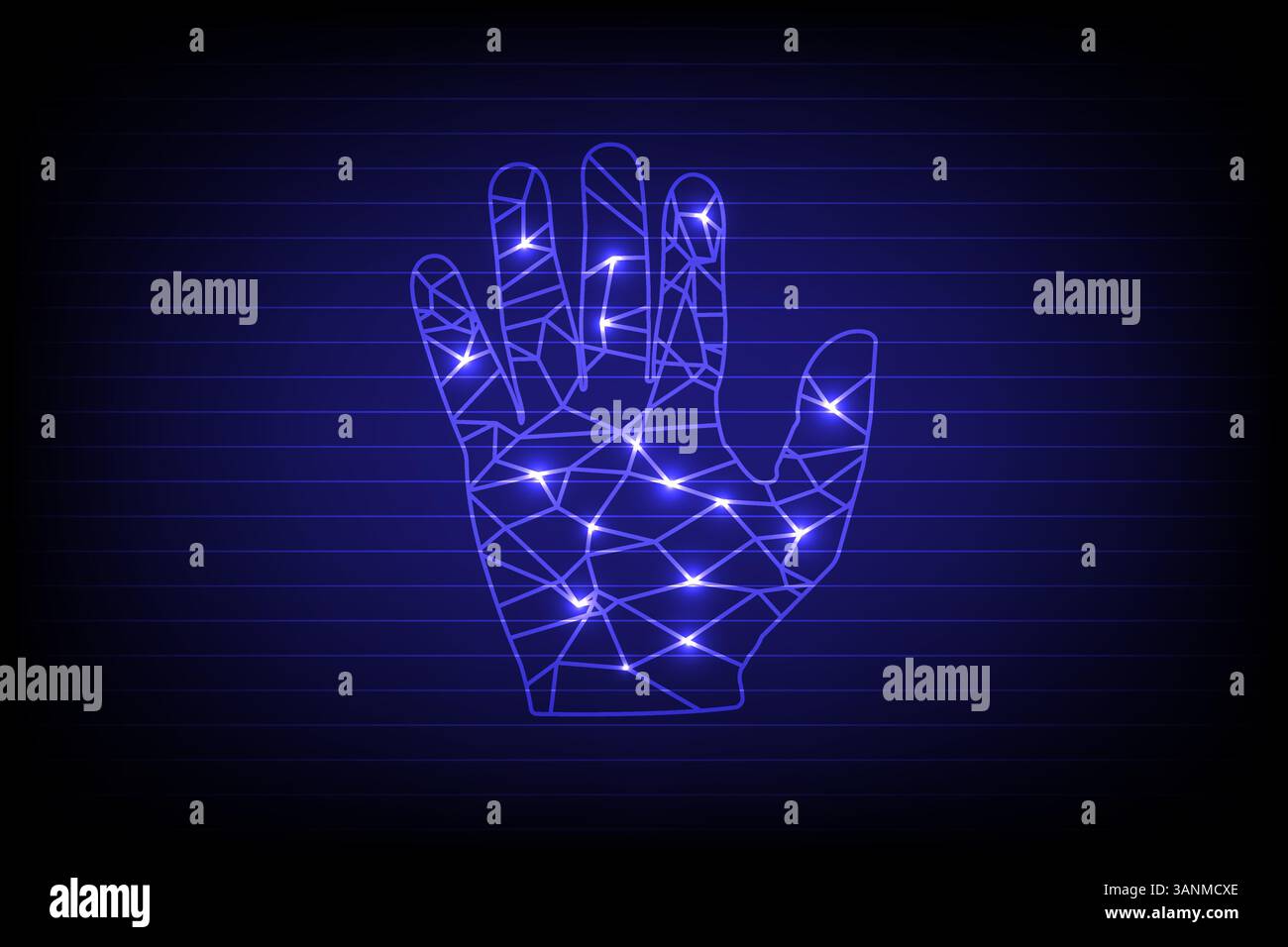 Identity Scan Fingerprint and handprint, technology secure personal information concept, vector ...