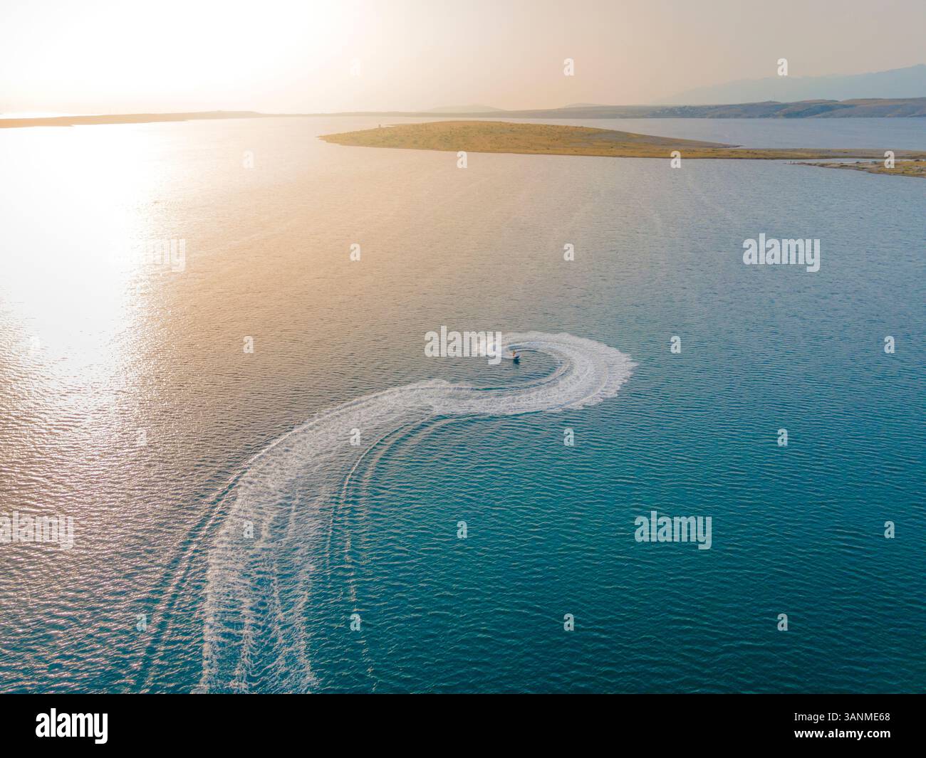 Aerial view of jet ski on Adriatic sea in Vrsi, Croatia Stock Photo - Alamy