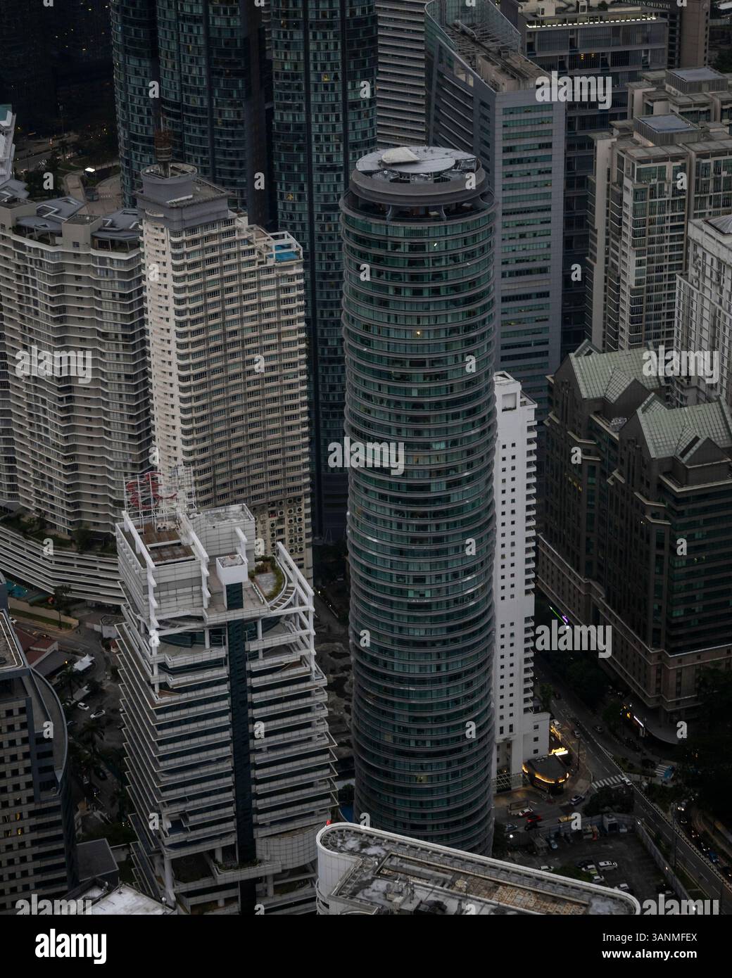Aerial view of modern skyscrapers and urban landscape in downtown Kuala ...