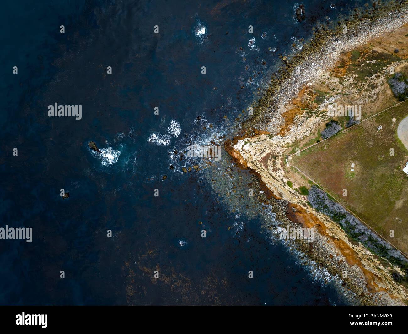Aerial view of beautiful coastal beach at Palos Verdes Area, California ...