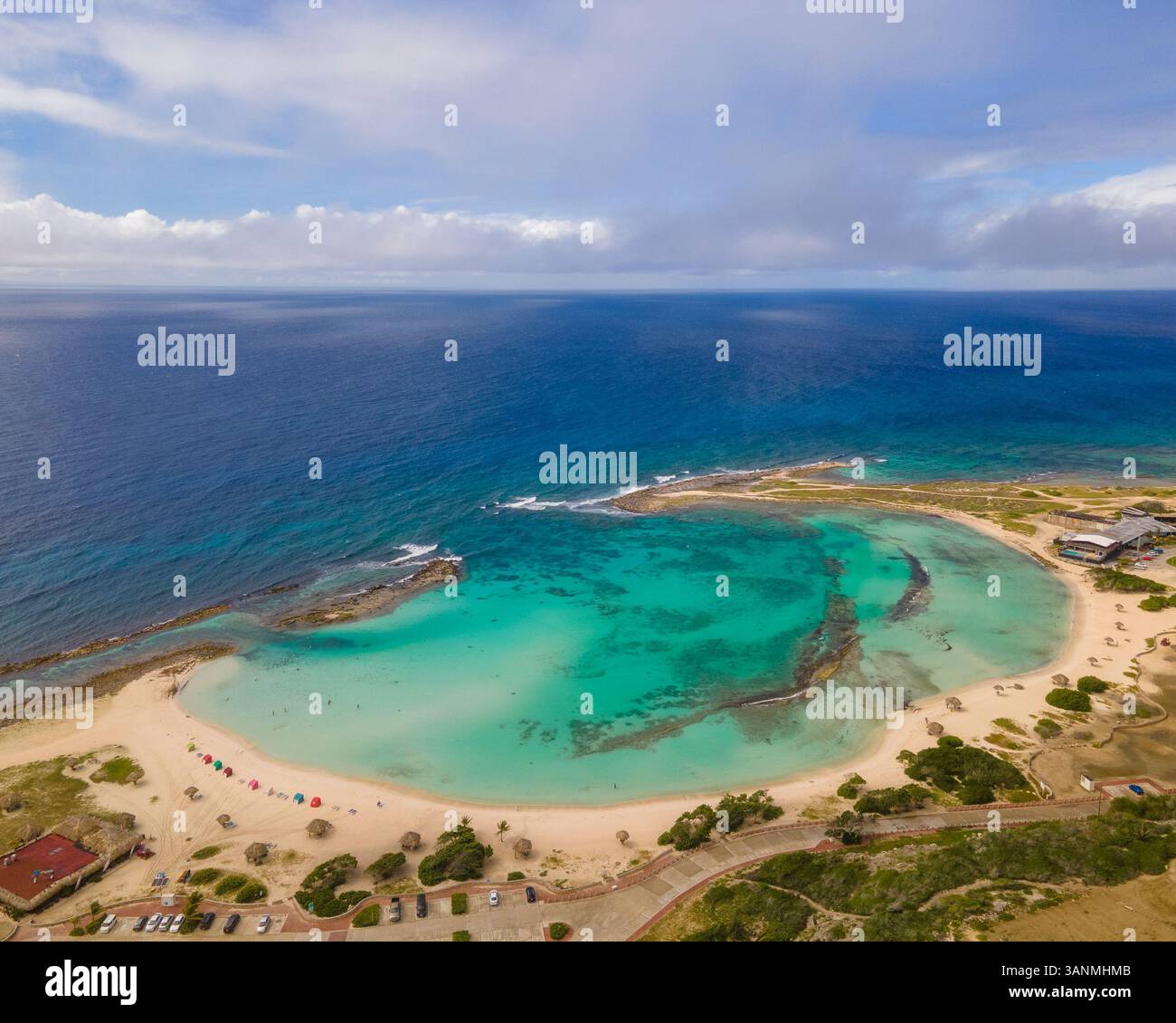 Aerial view of Baby Beach in Aruba Stock Photo - Alamy