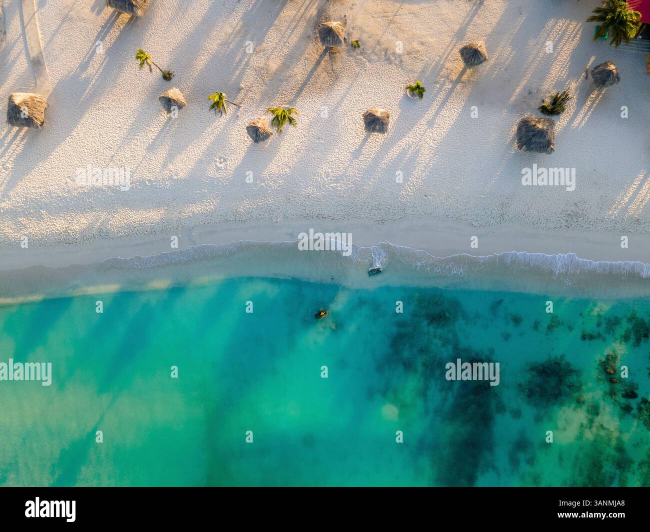 Aerial view of Arashi Beach in Aruba Stock Photo - Alamy