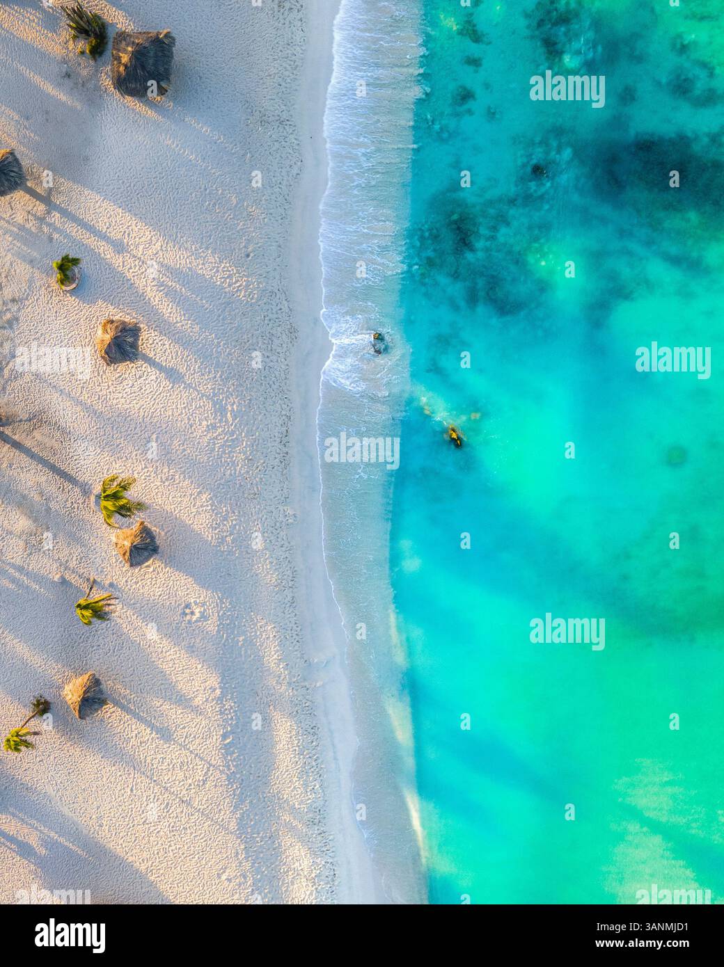 Aerial view of Arashi Beach in Aruba Stock Photo - Alamy
