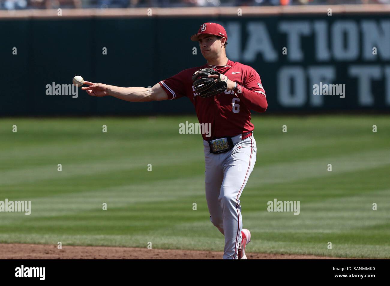 CLEMSON, SC - APRIL 13: Stanford Cardinal infield Jimmy Nati (6) during ...