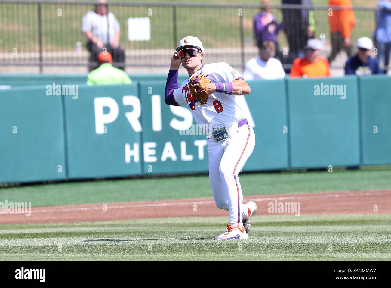 CLEMSON, SC - APRIL 13: Clemson Tigers infielder Josh Paino (8) during ...