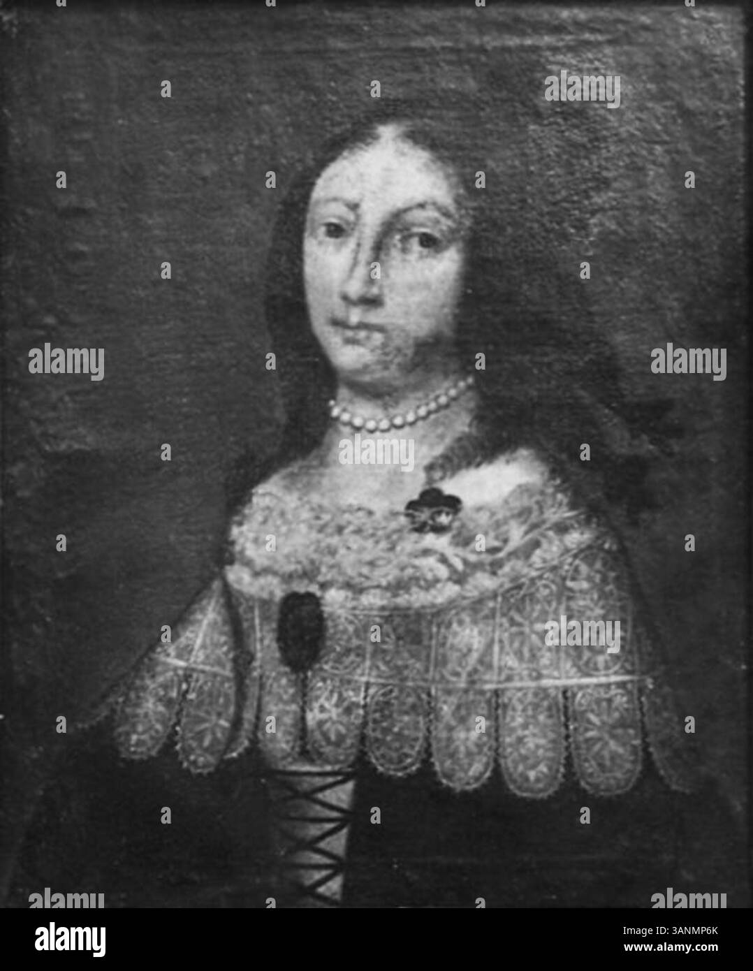 A portrait from the 17th century, presumed to depict Marie Louise ...