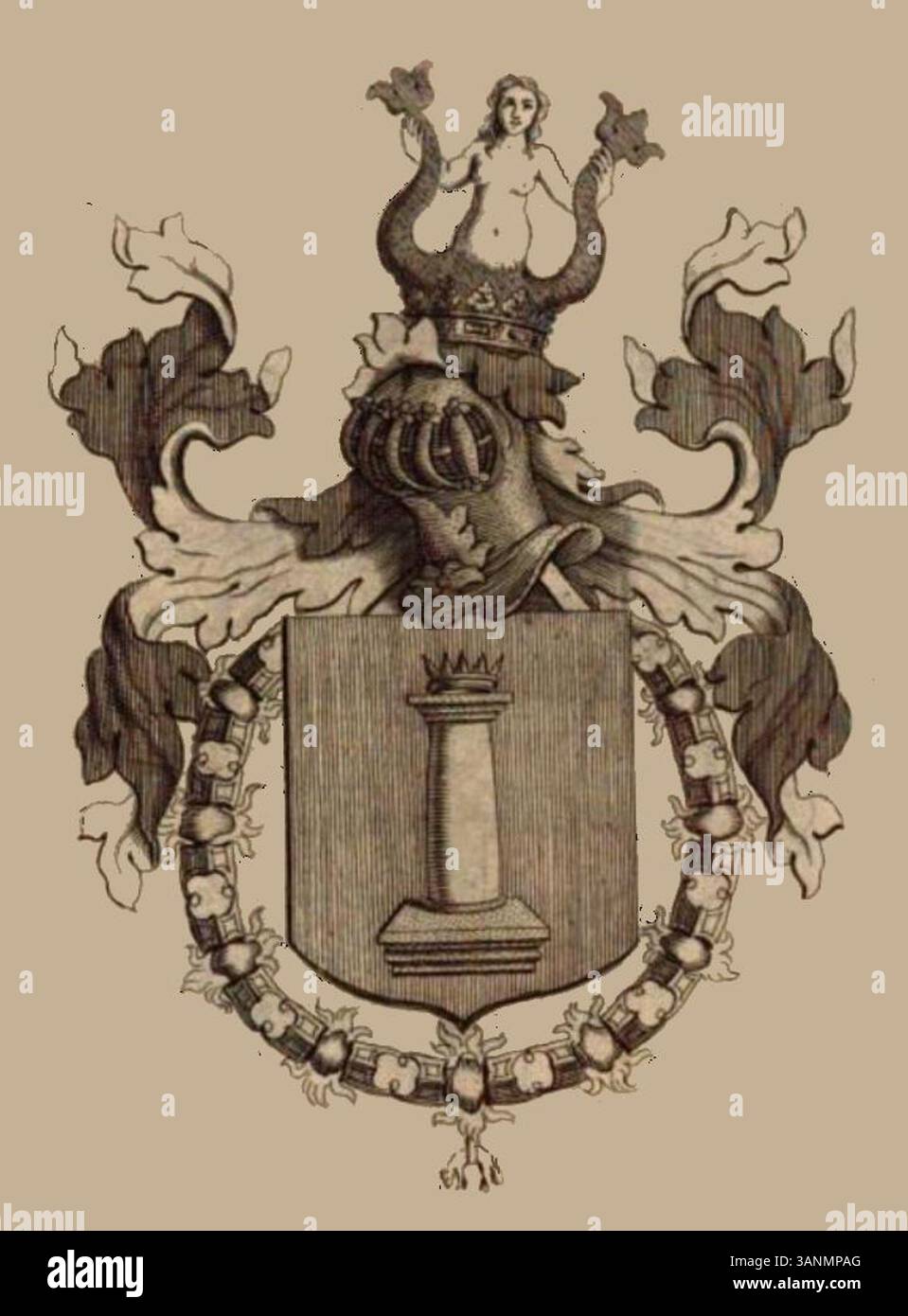 This 1667 coat of arms represents the Colonna family, one of Italy's ...