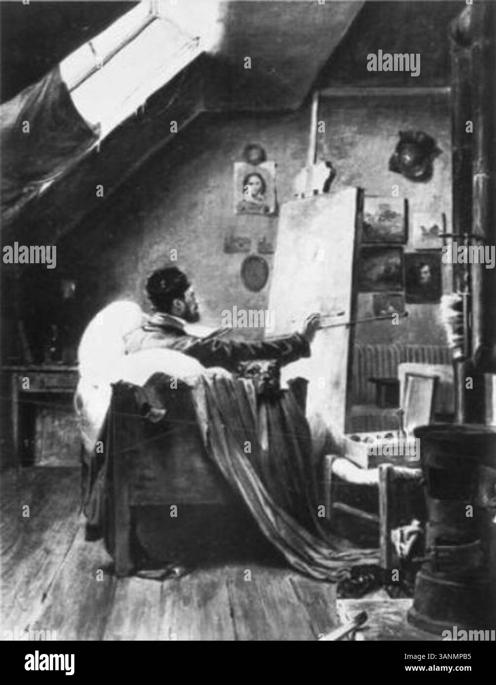 This painting, 'Der arme Maler' (The Poor Painter), created by Otto ...