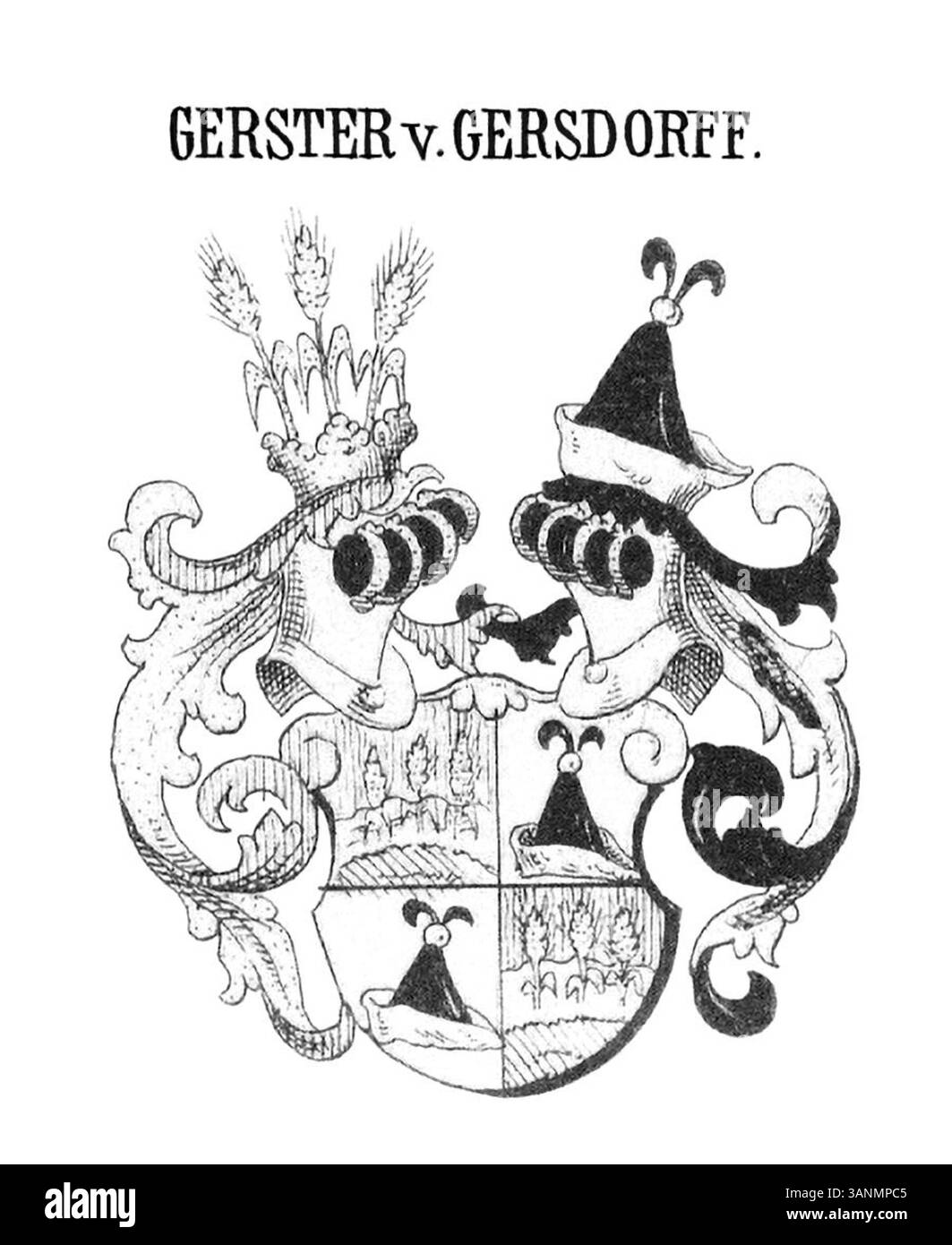 A coat of arms for the Gerster von Gersdorf family, designed by Moritz ...