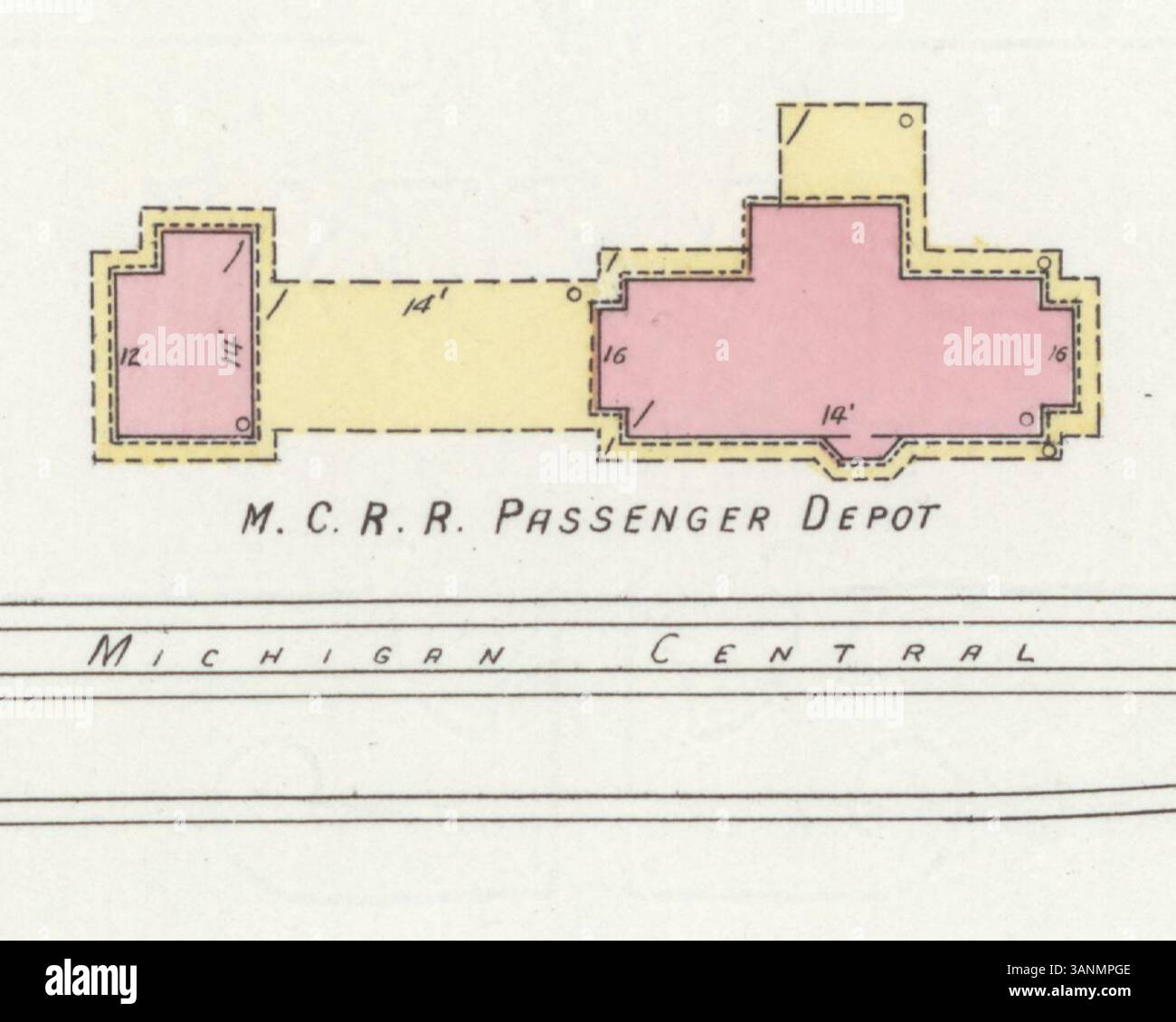 This Sanborn Fire Insurance Map from September 1908 shows the passenger ...