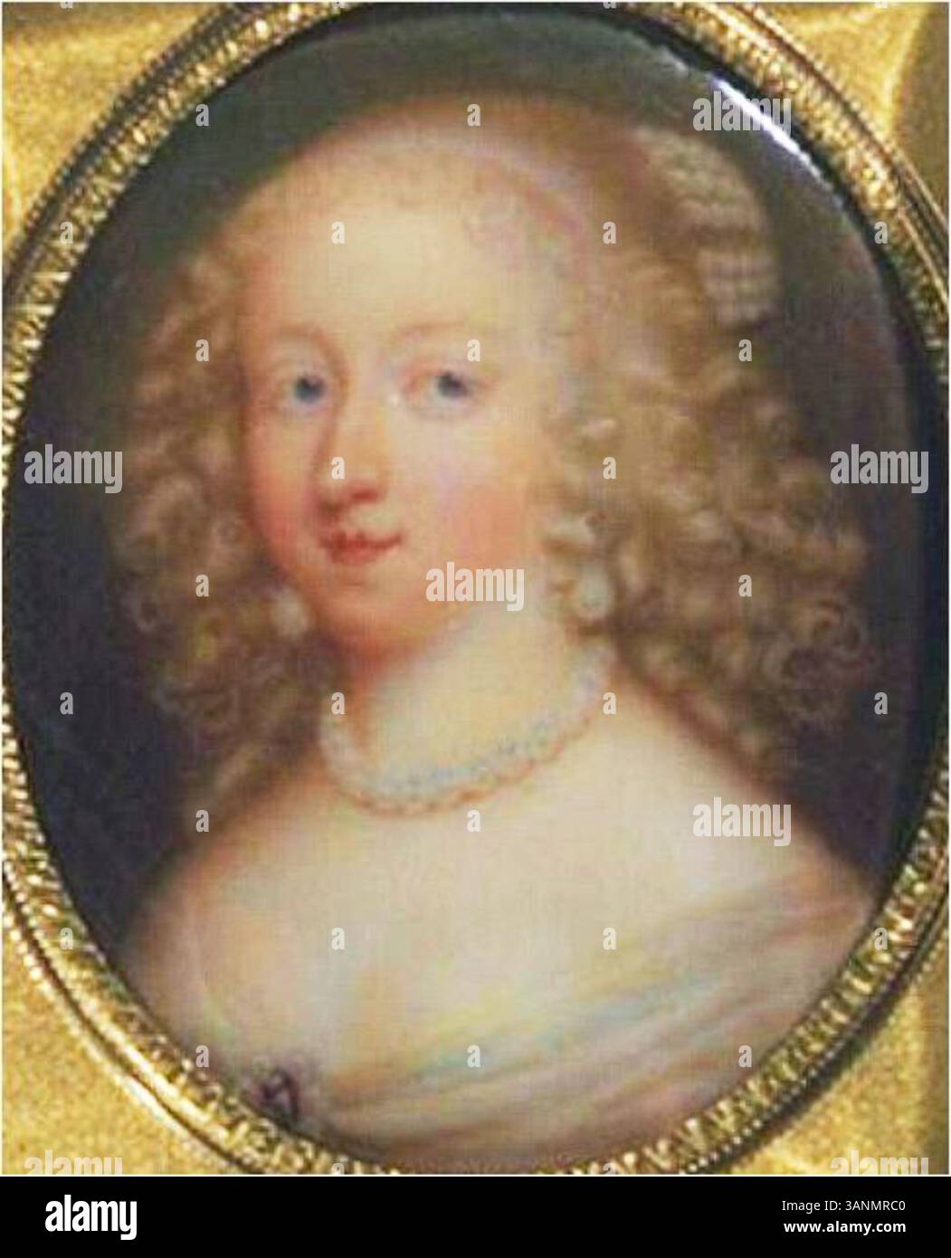 This miniature portrait, after Petitot, depicts Charlotte-Marie of ...
