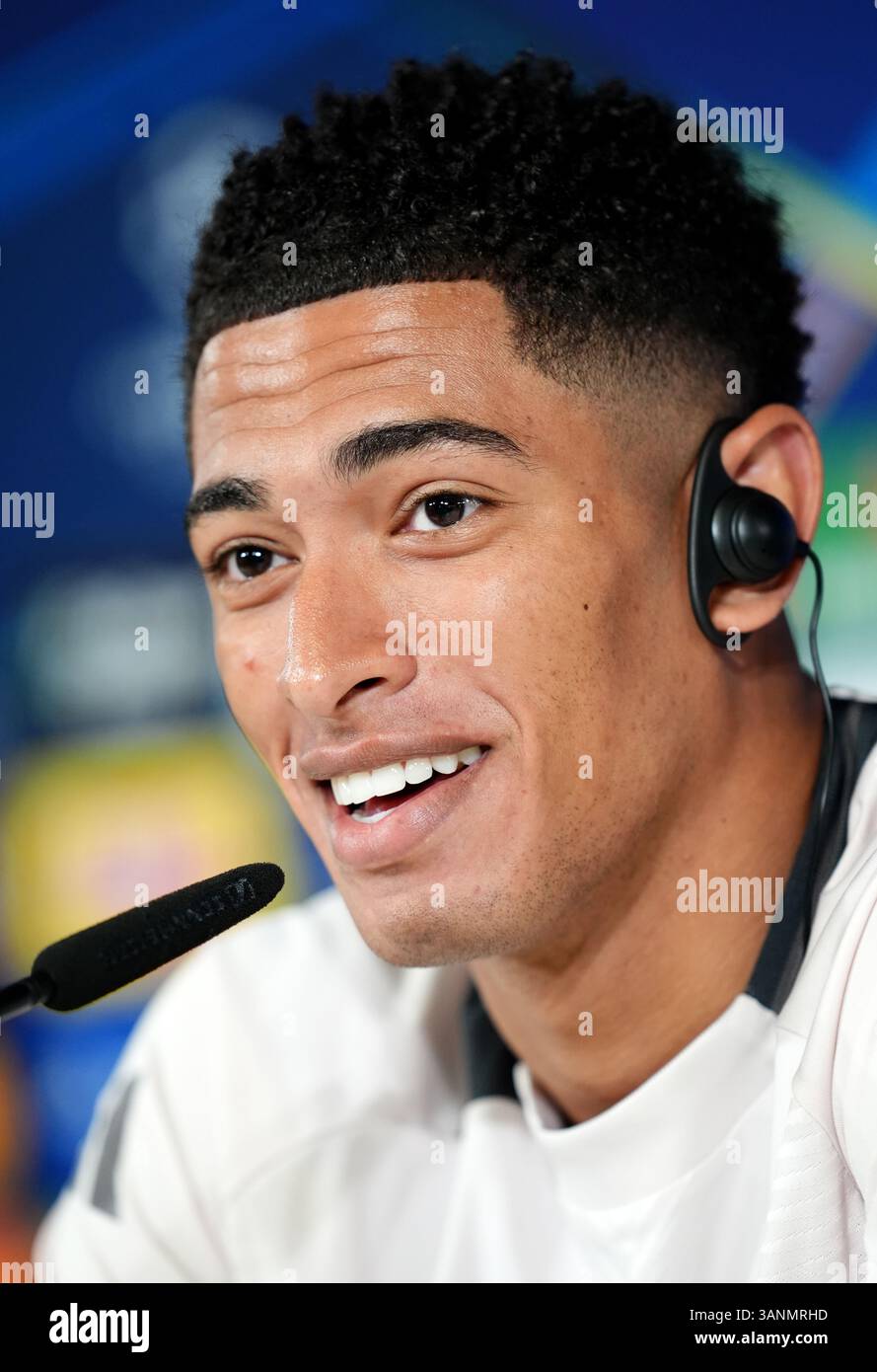 Real Madrid's Jude Bellingham during a press conference at Ciudad Real ...