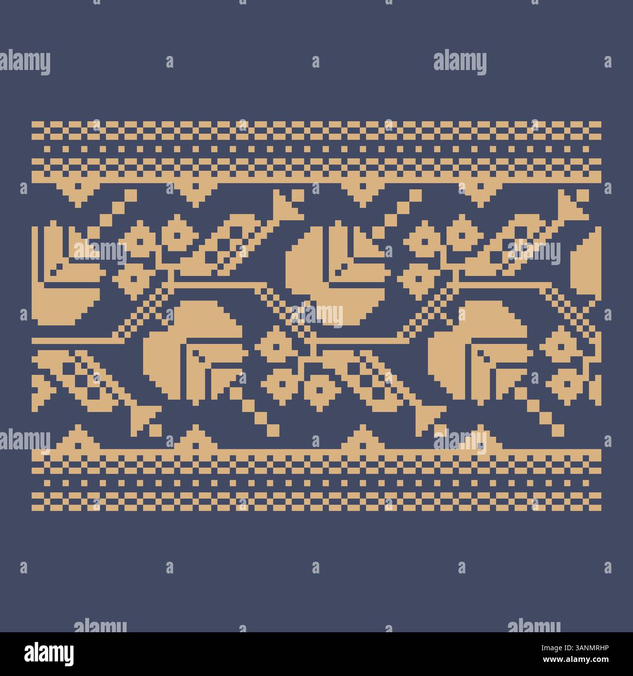 Ukrainian border pattern element. Stencil for block print or tattoo ...