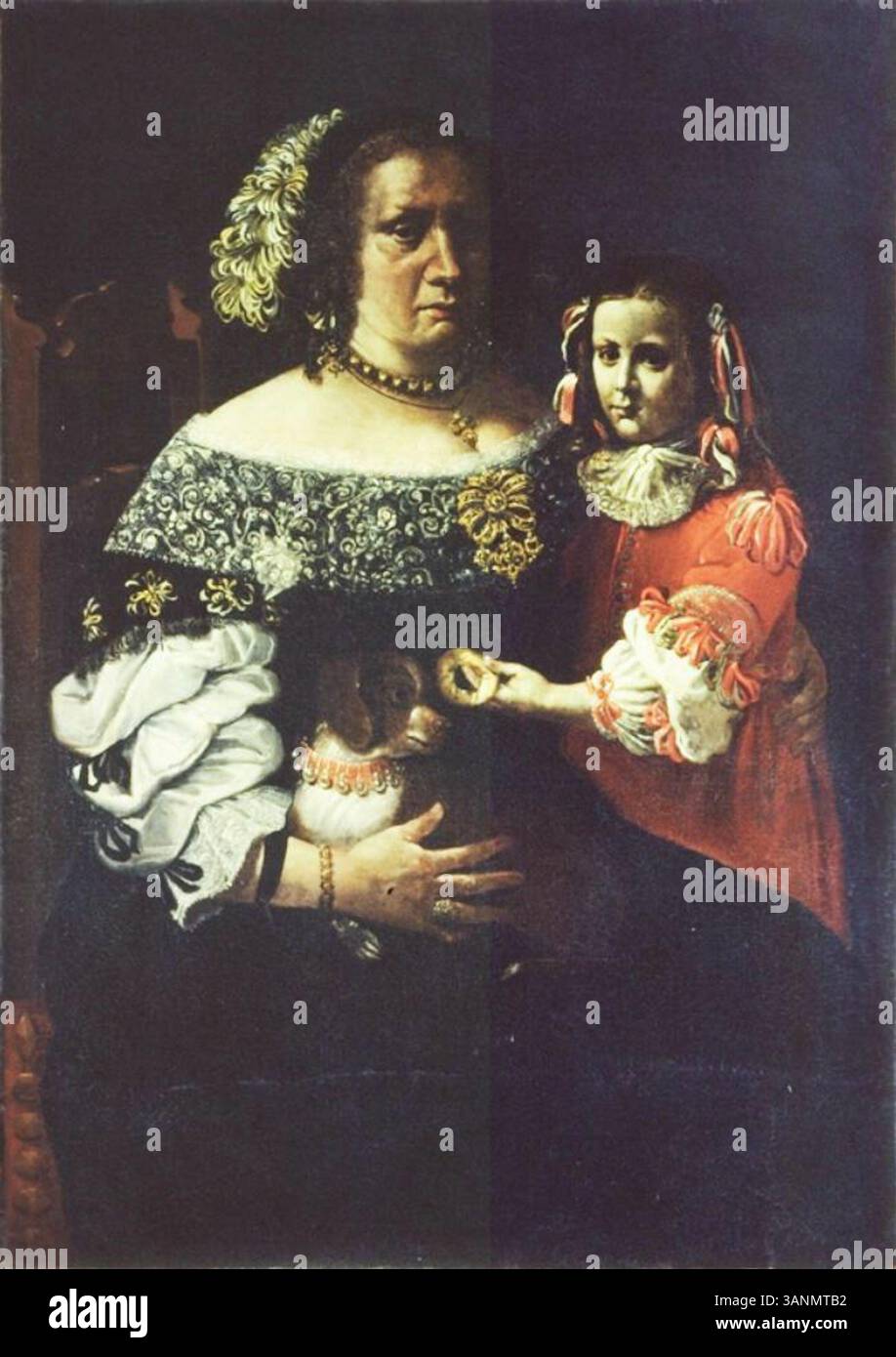 An oil portrait by Giovanni Francesco Guerrieri, depicting Livia ...