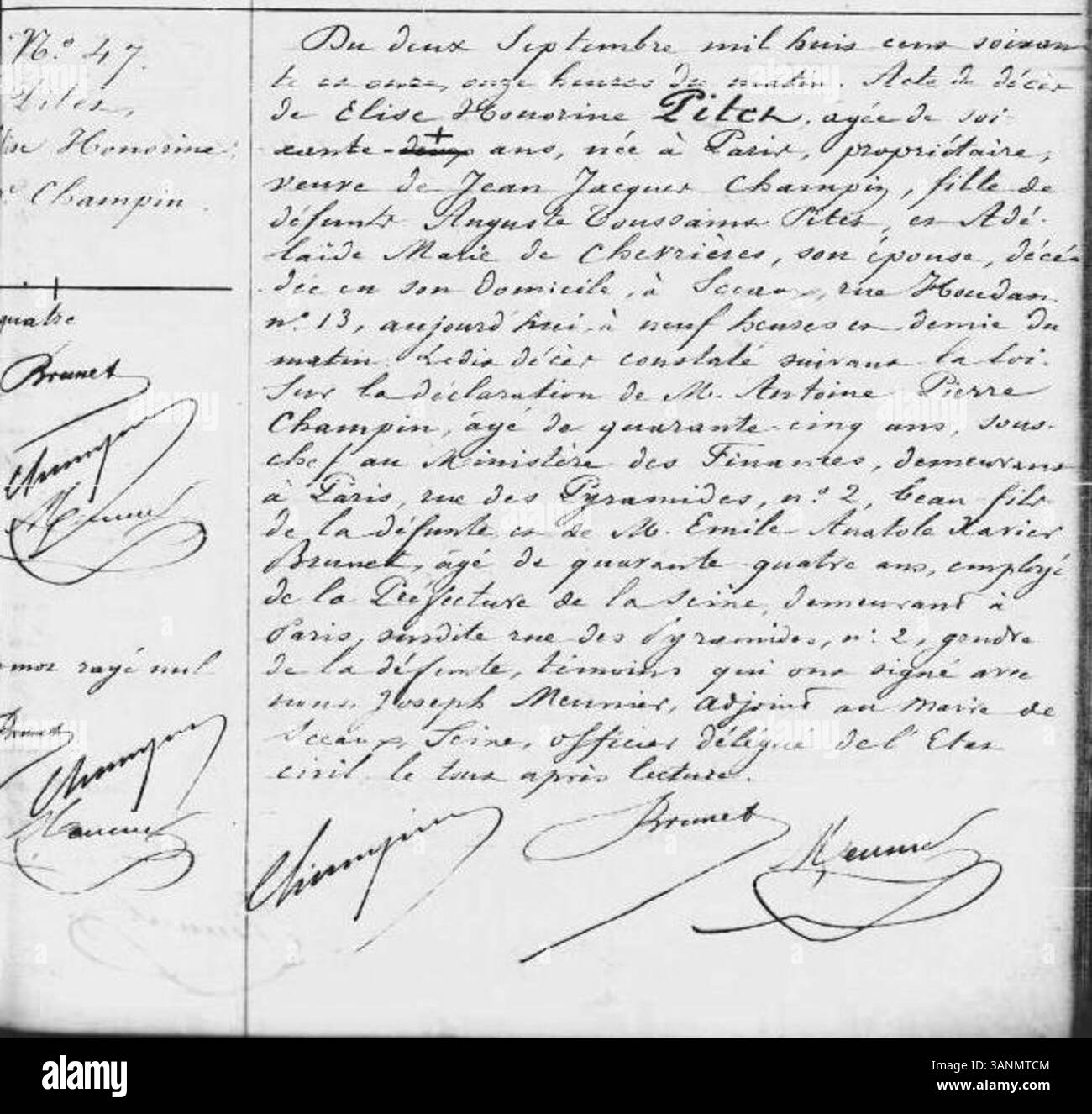 This official death certificate from 2nd September 1871 documents the ...