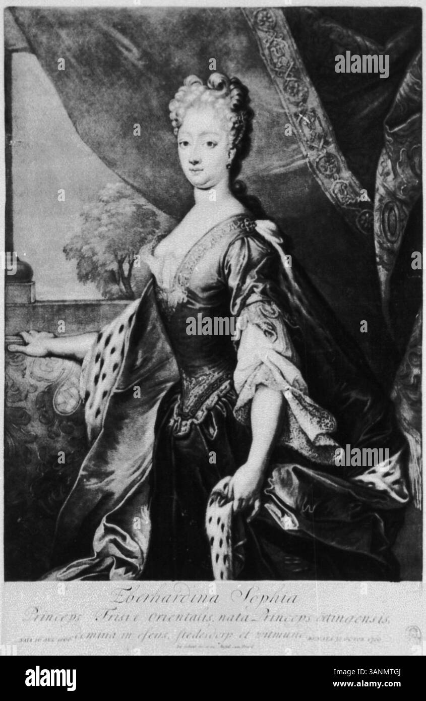 The portrait of Eberhadine Sophie of Oettingen-Oettingen, wife of ...