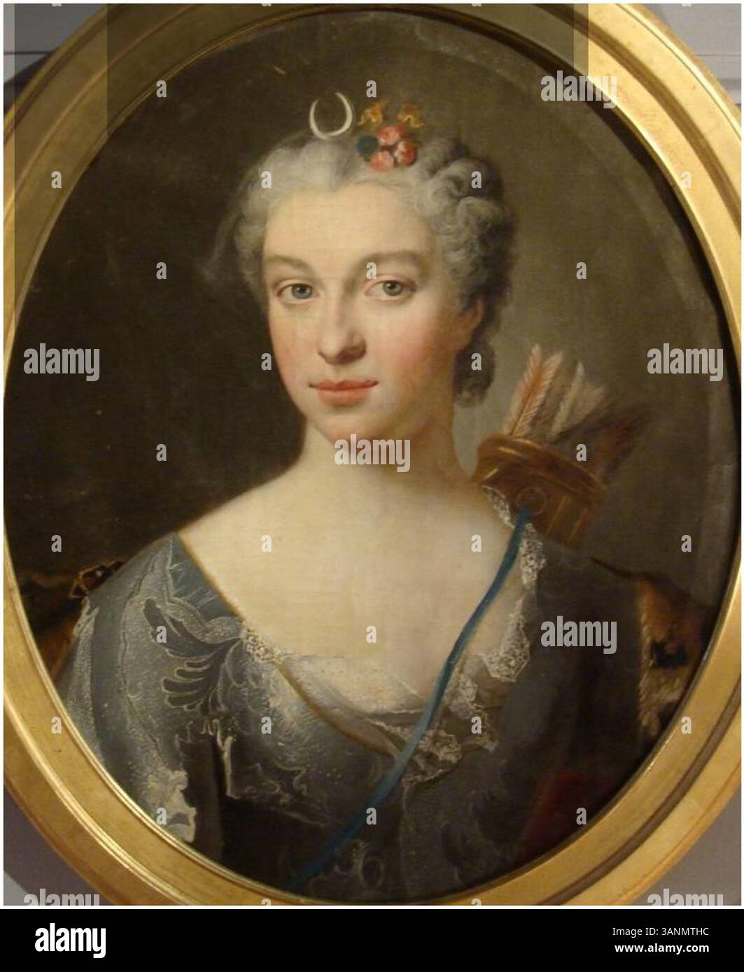 This unsigned 18th-century portrait depicts Diana, the Roman goddess of ...
