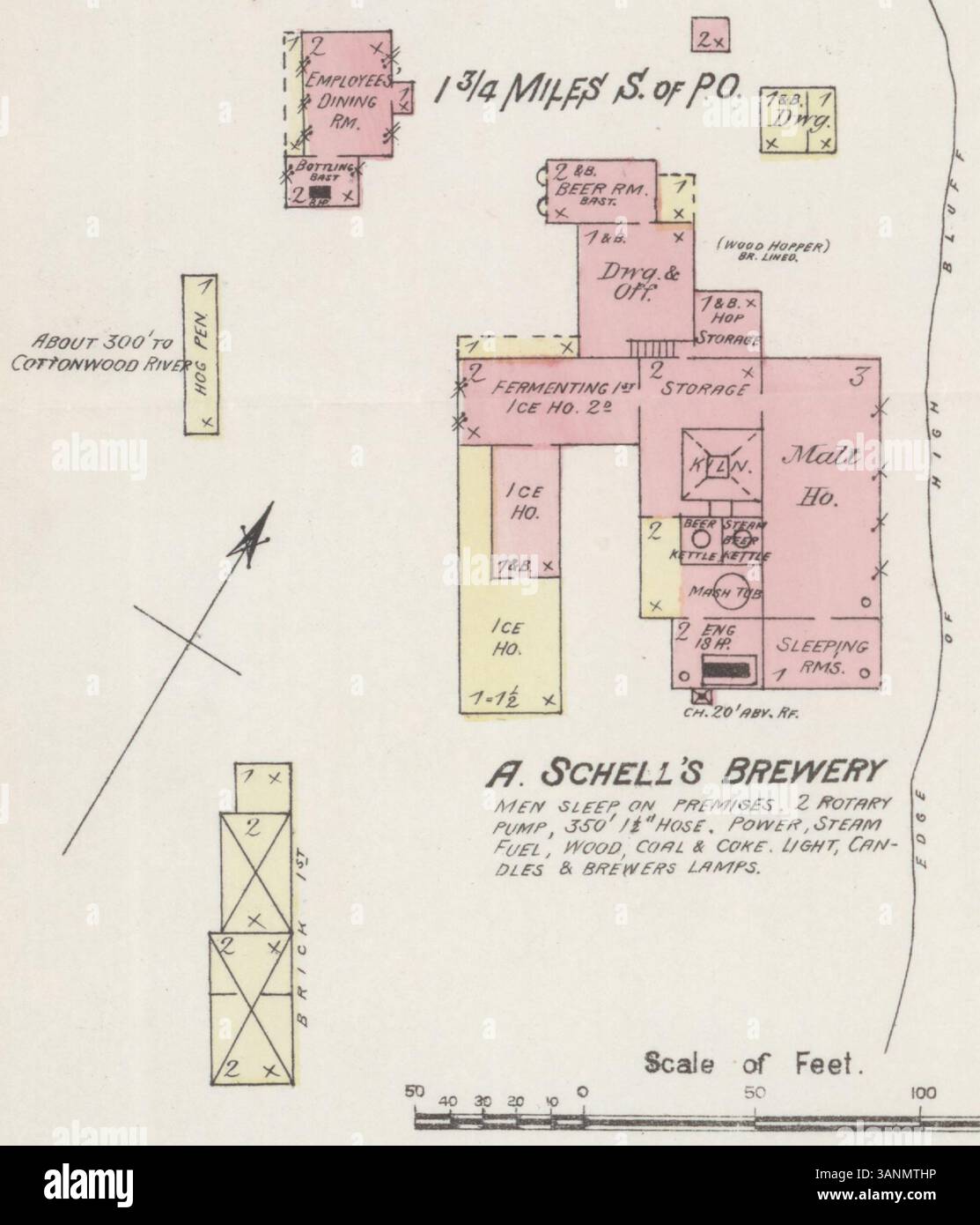 The November 1884 Sanborn Fire Insurance map shows August Schell's ...