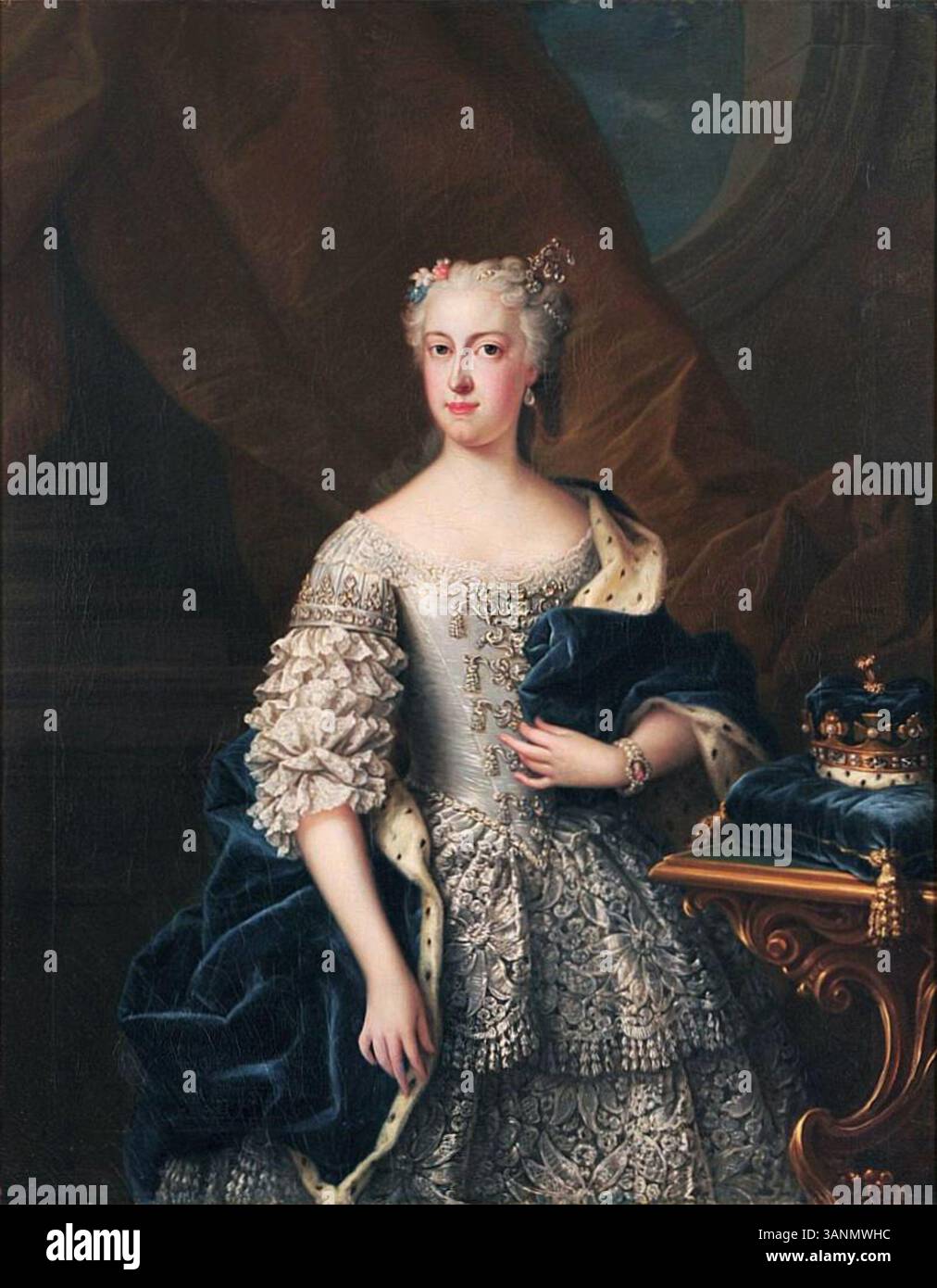 A portrait by Francesco Carlo Rusca, created in 1740, depicts Marie of ...