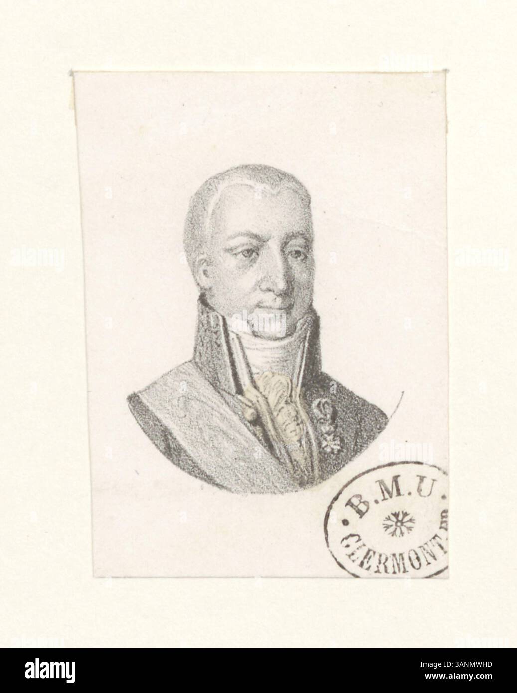 A lithograph print of Comte André-Christophe-Jean de Chabrol de Crouzol ...