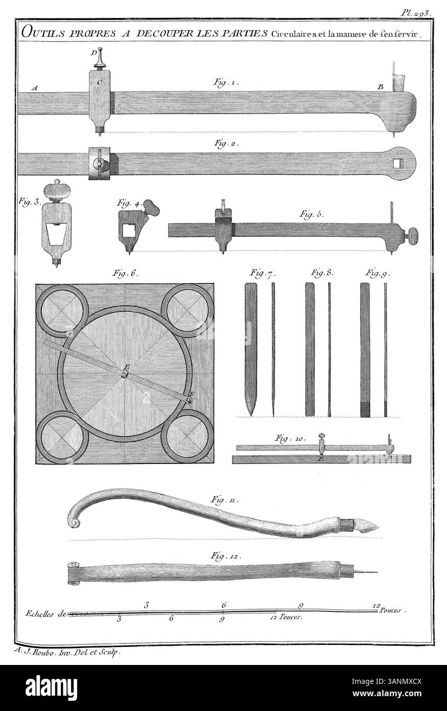 André Jacob Roubo's engraving, 'L'Art du Menuisier - Planche 293', from ...