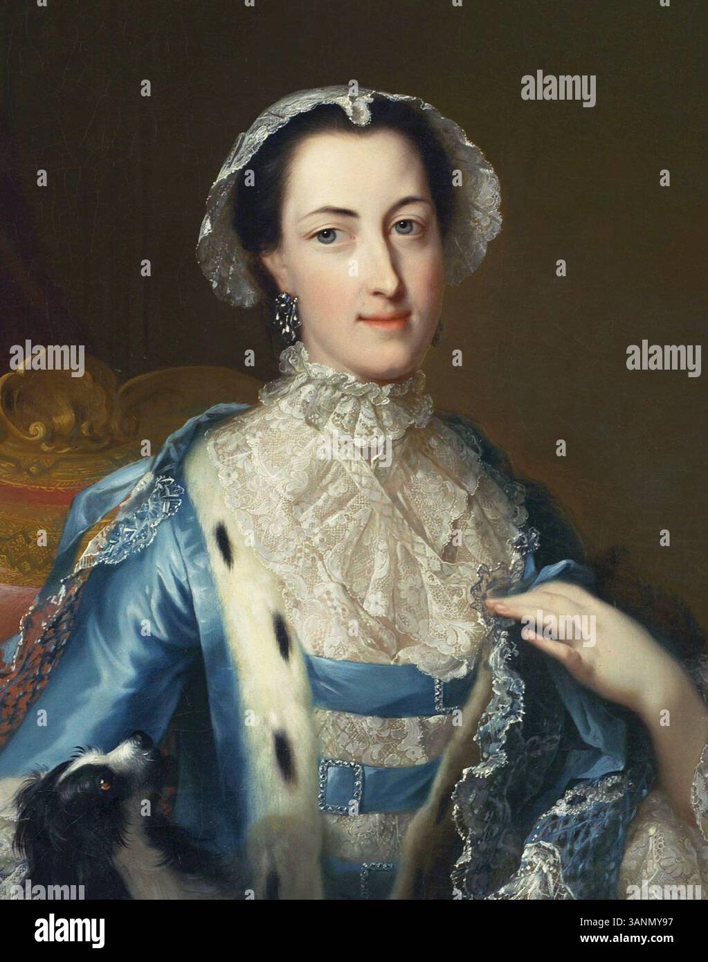 Johann Heinrich Tischbein's 1754 portrait of Princess Mary of Great Britain depicts her in ...