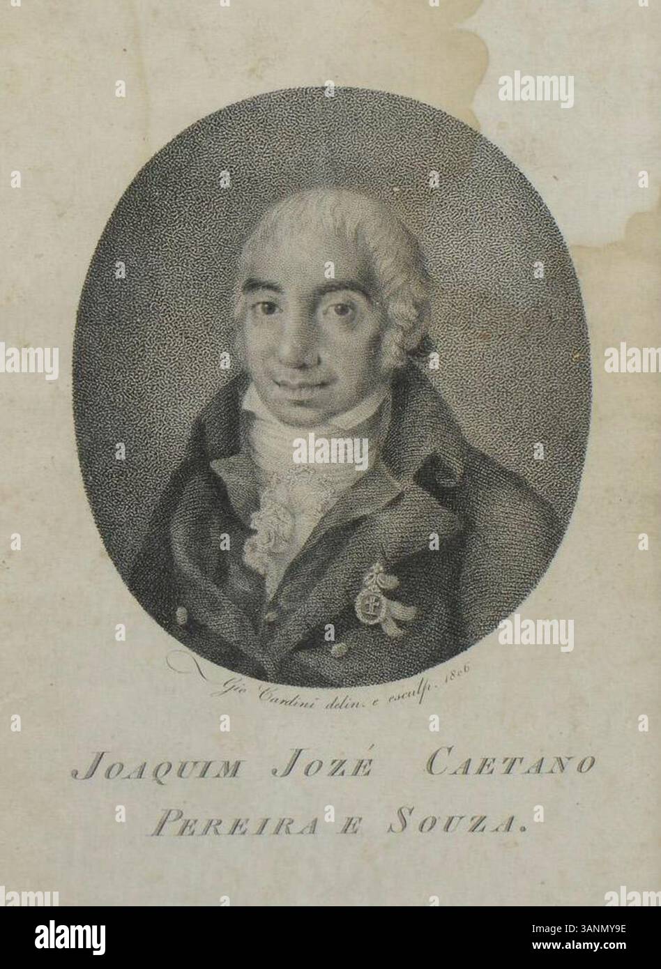 This engraved portrait of Portuguese jurist Joaquim José Caetano ...
