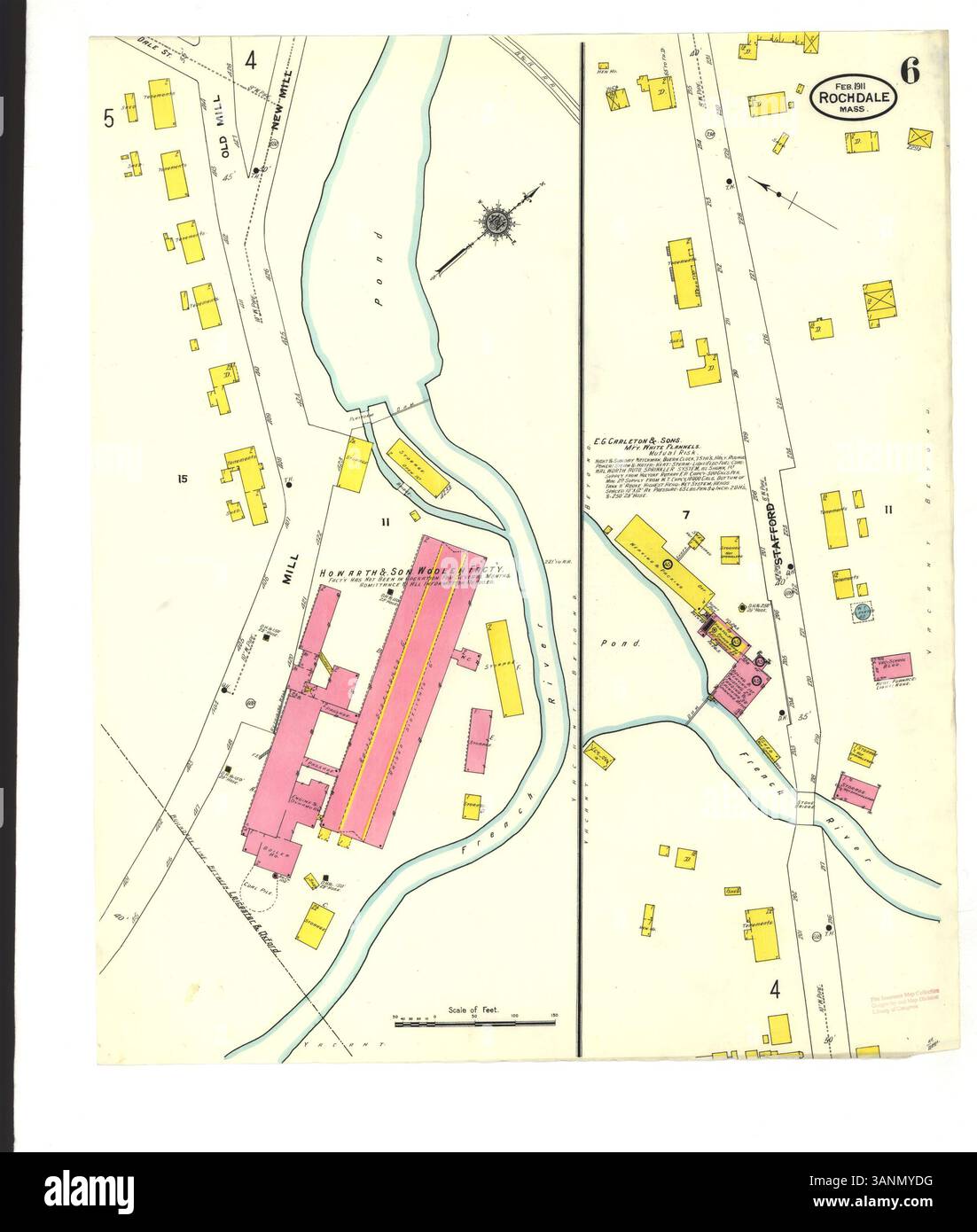 This is a Sanborn Fire Insurance Map from February 1911 of Rochdale ...