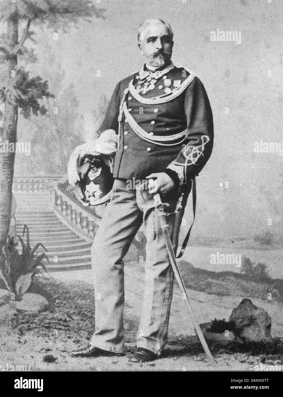 This 1871 photograph features an Italian general in full Umbertine ...