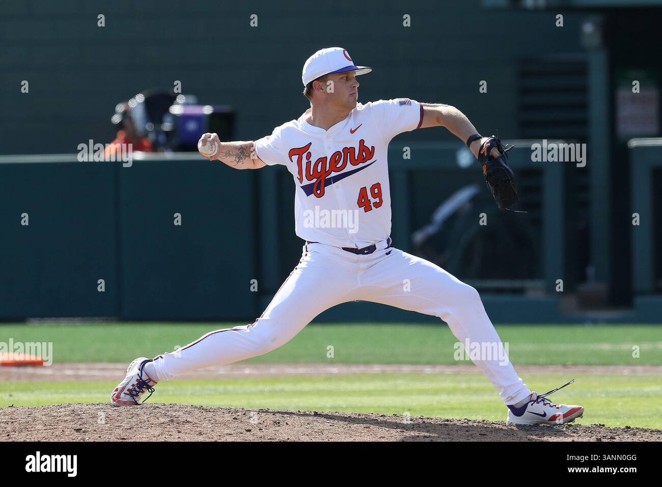 CLEMSON, SC - APRIL 13: Clemson Tigers pitcher Chance Fitzgerald (49 ...