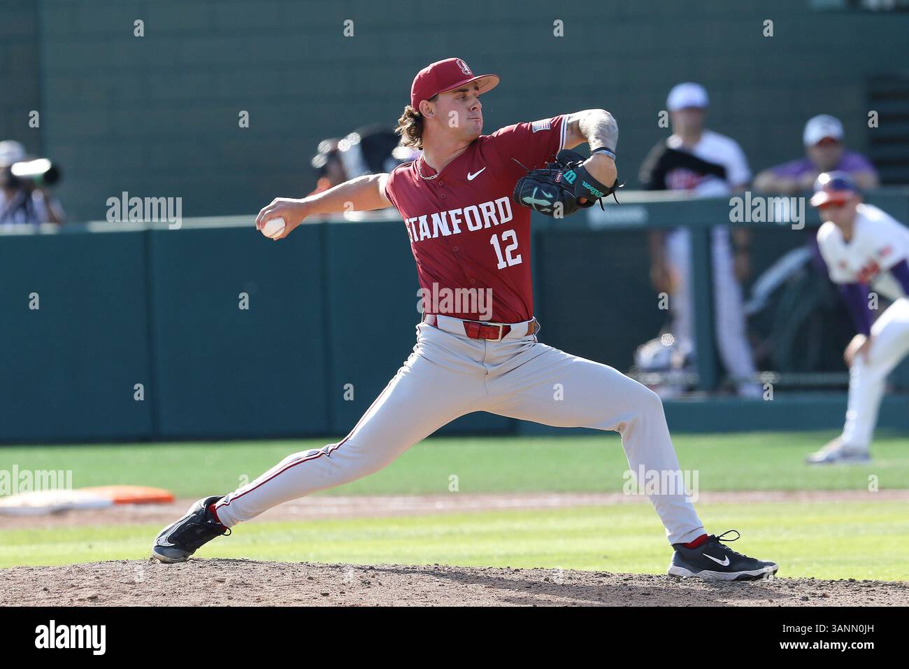 CLEMSON, SC - APRIL 13: Stanford Cardinal pitcher Toran O'Harran (12 ...
