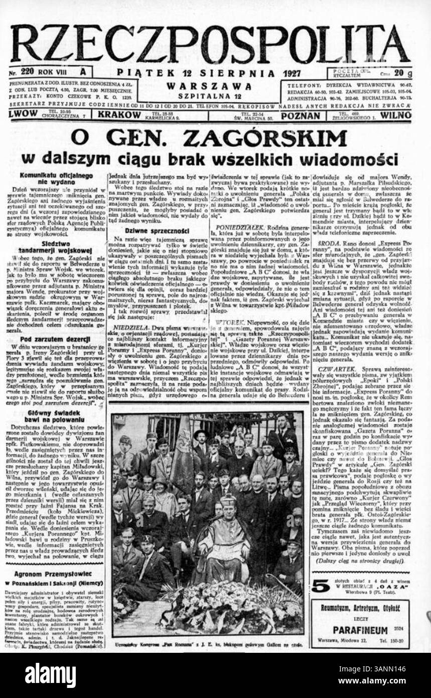An article from the Polish newspaper 'Rzeczpospolita' dated August 12 ...